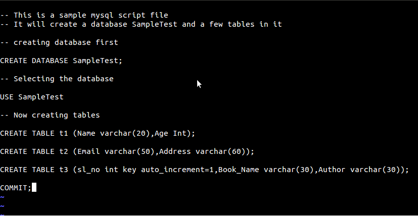 Tech talks: Run a MySQL script file in Linux Tech talks: Run a MySQL script file in Linux