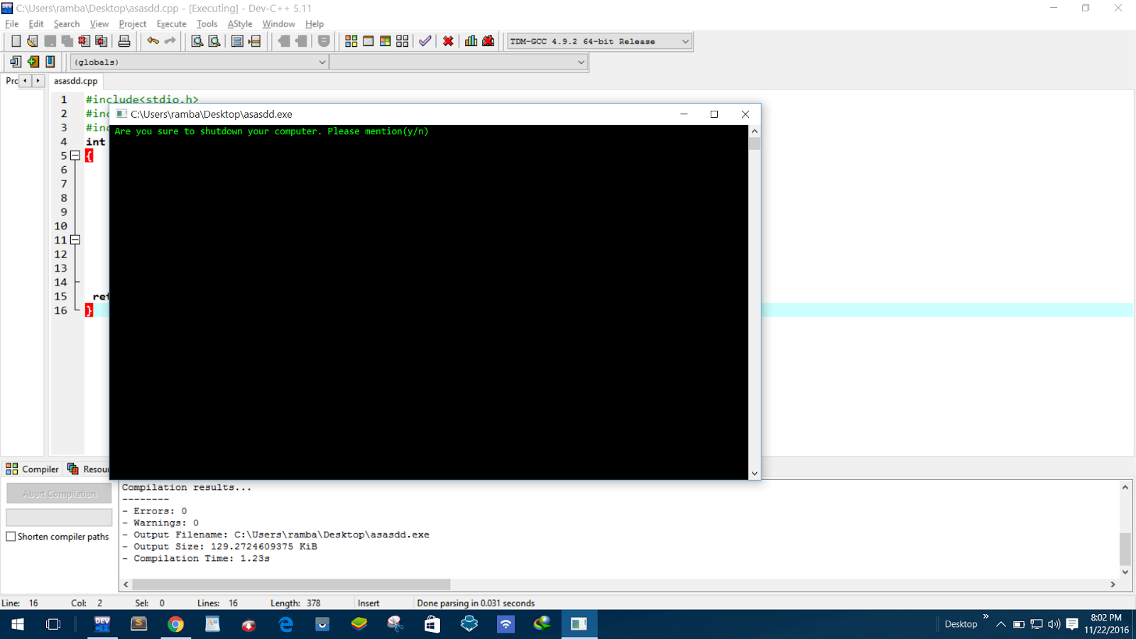 Computer Tricks : C Code for shutting down the system