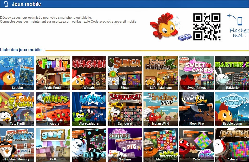 Les jeux flash gratuits de Prizee: Les nouvelles fonctionnalités de Prizee