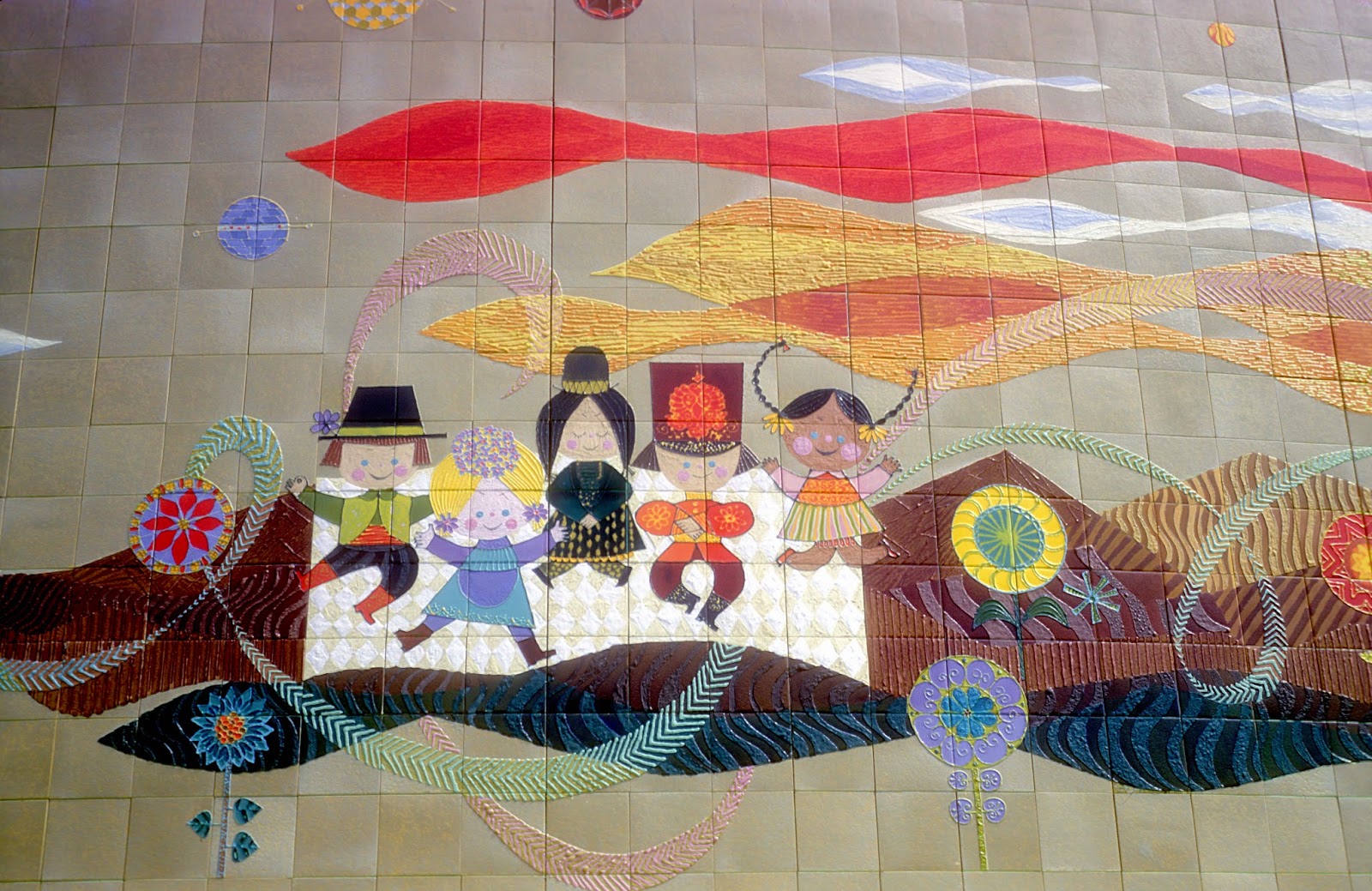 MickeyPhotos: Mary Blair's Mural in Tomorrowland 1968