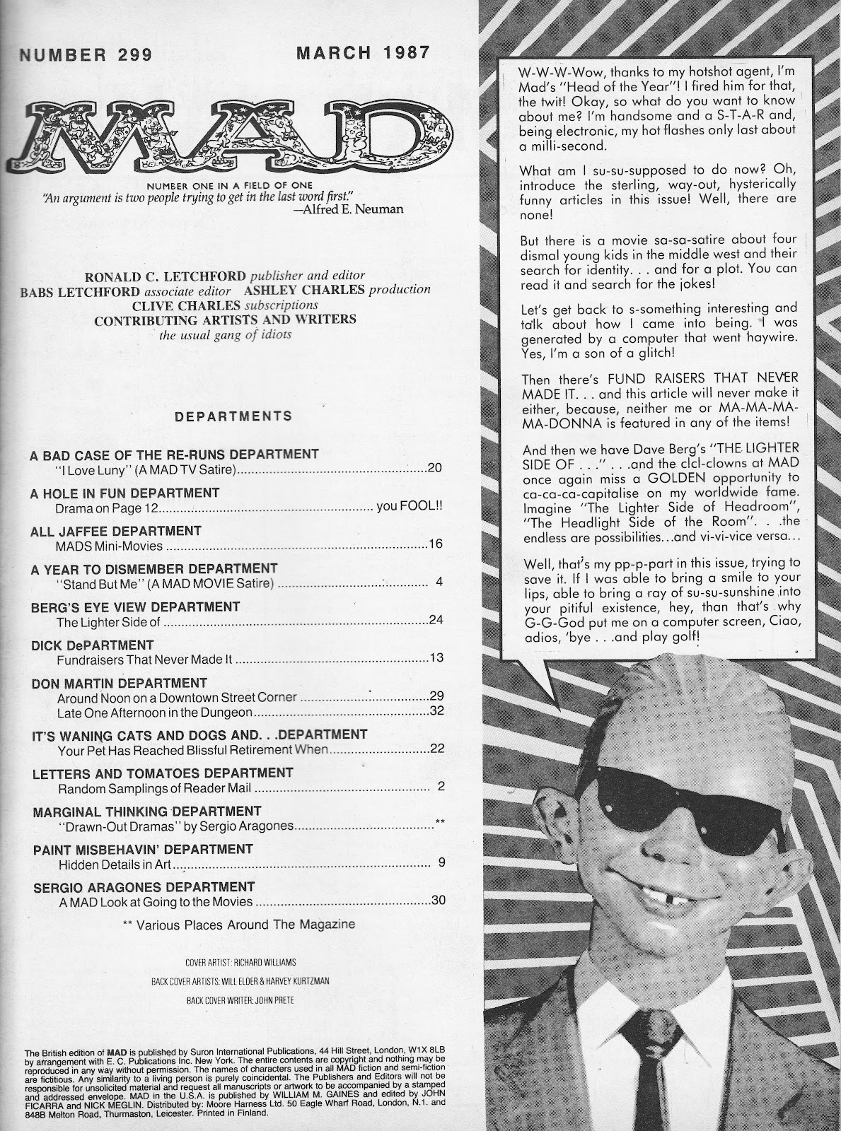 STARLOGGED - GEEK MEDIA AGAIN: 1987: MAX HEADROOM in MAD MAGAZINE (UK)