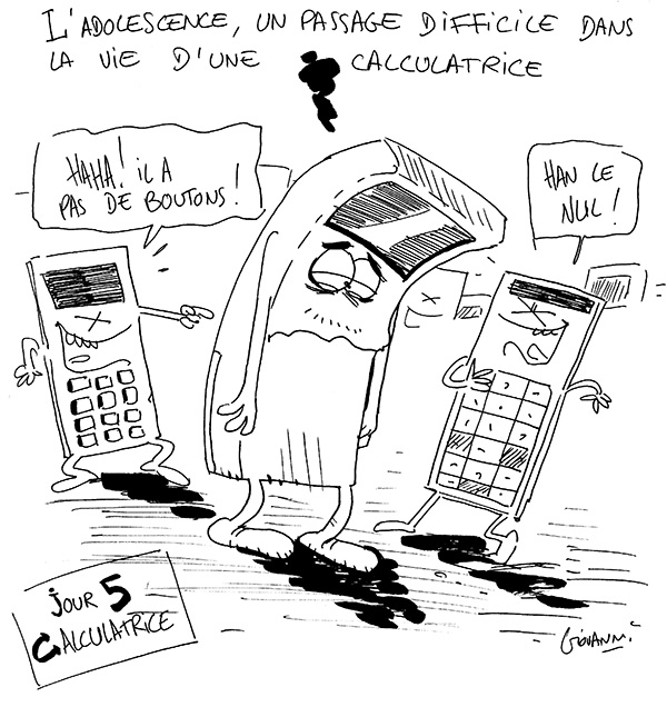 Inktober 2011, jour 5 : Calculatrice | Atelier Pop