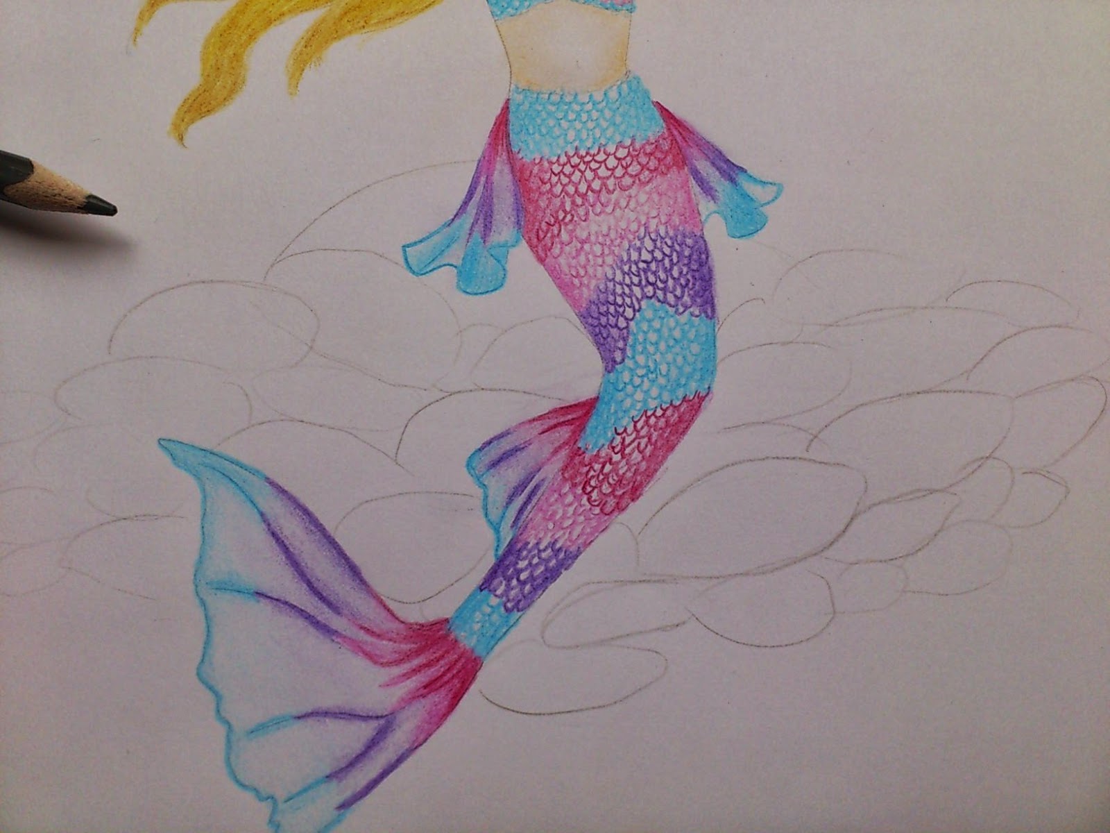 moja pasja rysowanie: Syrena cz.3