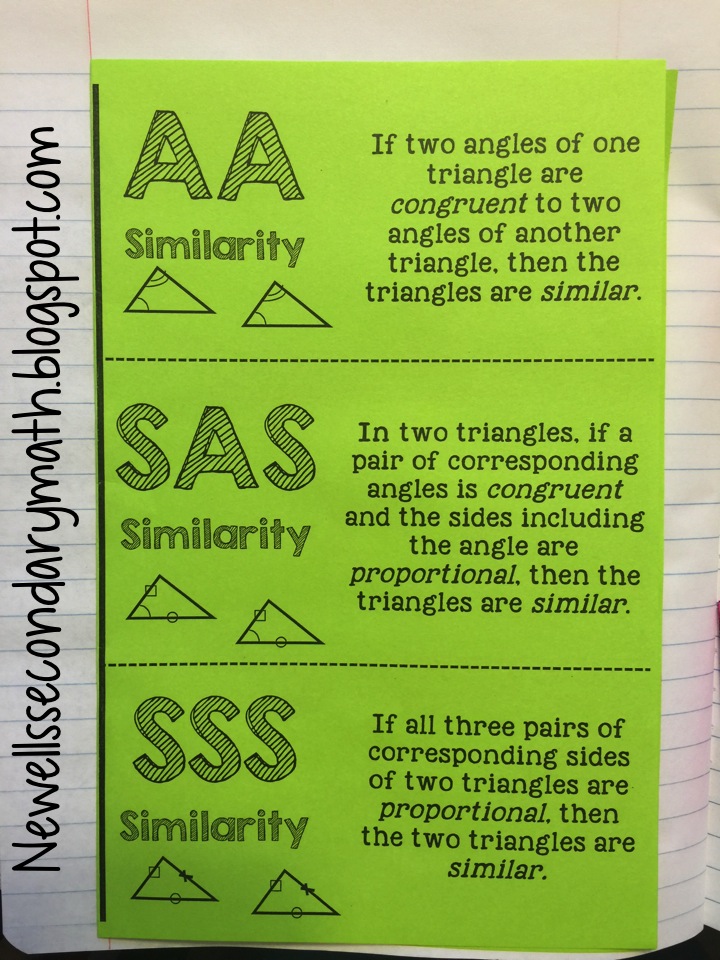 Similar Triangles Foldable | Mrs. Newell's Math