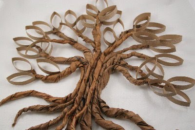 Spiritual Homesteading: WIP: Paper Roll Twisted Oak Tree