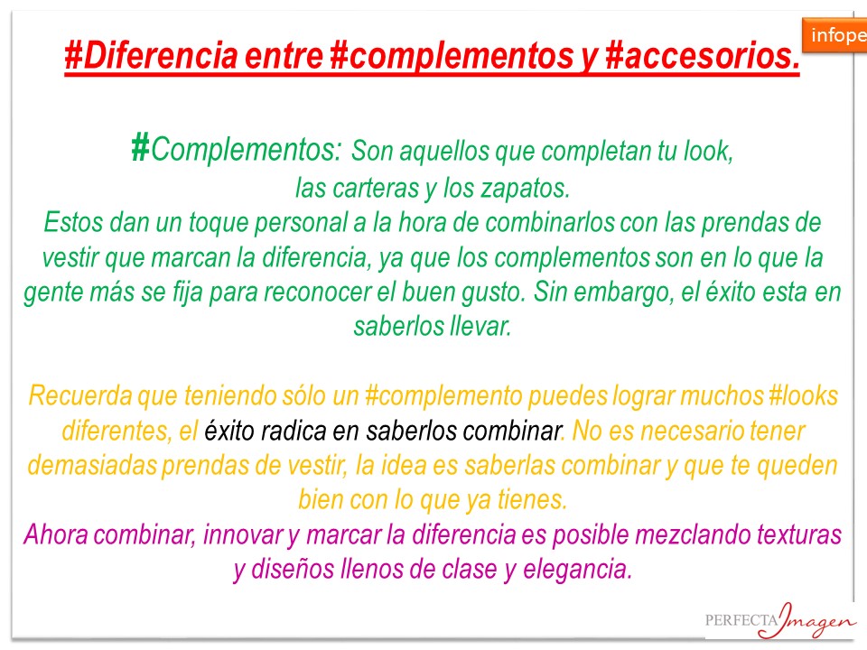 Perfecta Imagen: Importancia de los #complementos y #accesorios a la ...