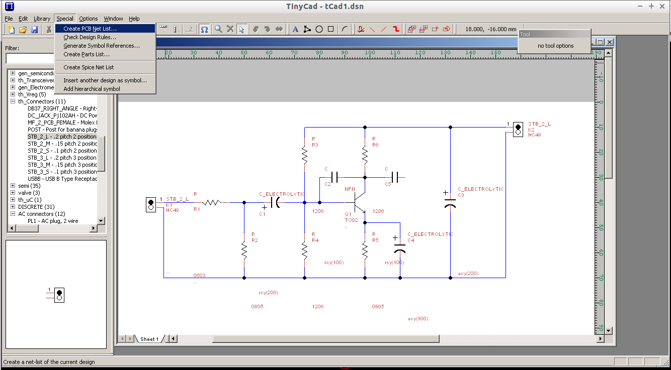 Blog De Vk5hse Importing Tinycad Schematics Into Geda Pcb Rnd
