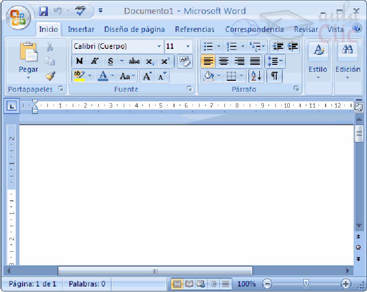 Partes de la ventana de word.
