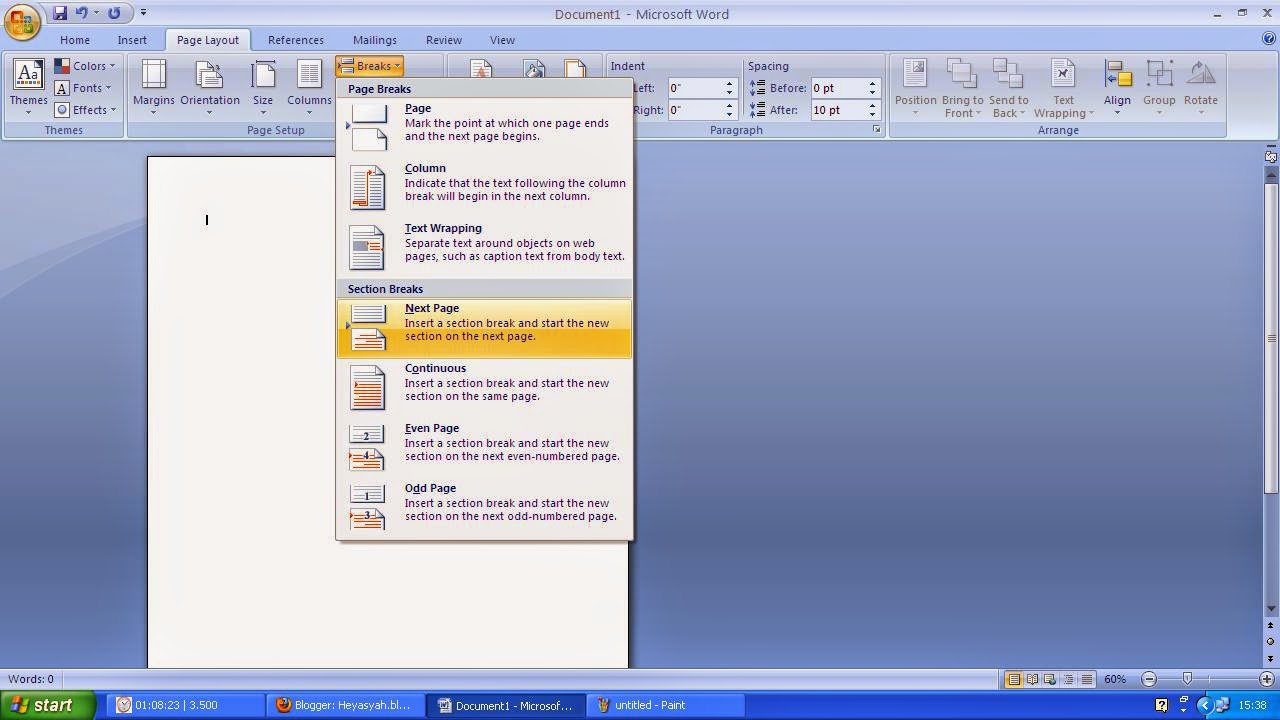 Heyasyah.blogspot.com: Cara membuat orientasi kertas landscape dan ...