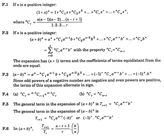 Secondary Math Blogaroony: FACT SHEET BINOMIAL THEOREM