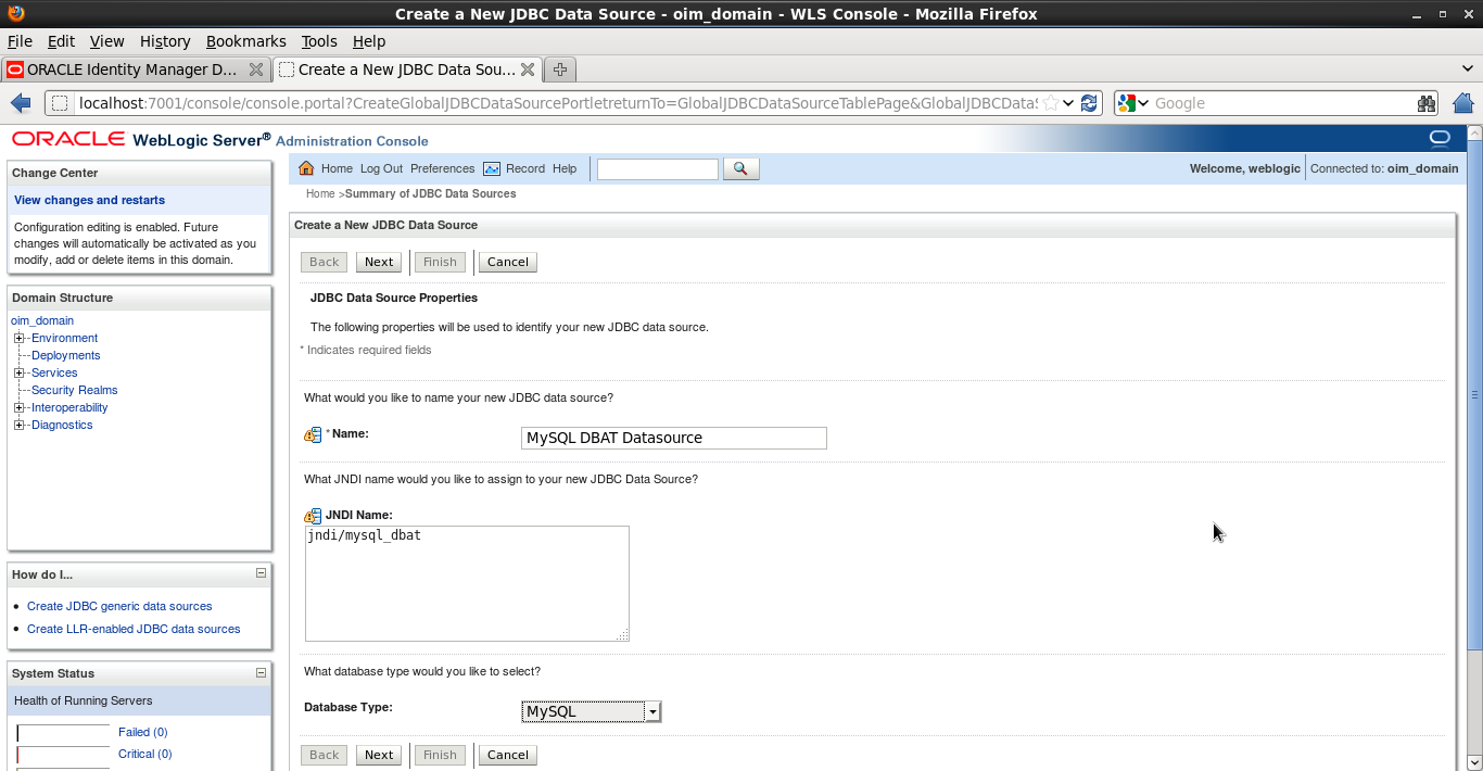 Oracle Stack How To Create A Jdbc Generic Data Sources In Weblogic 10 3 5
