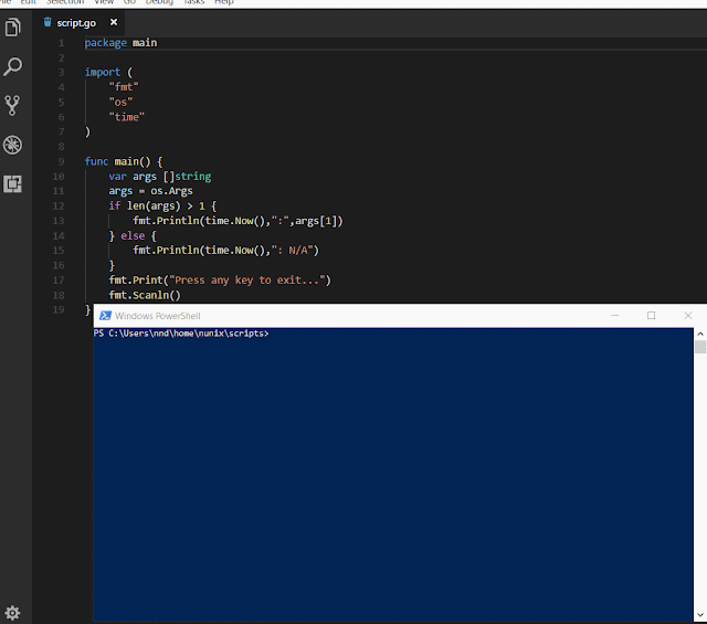 Scripting with GO: what about Windows?