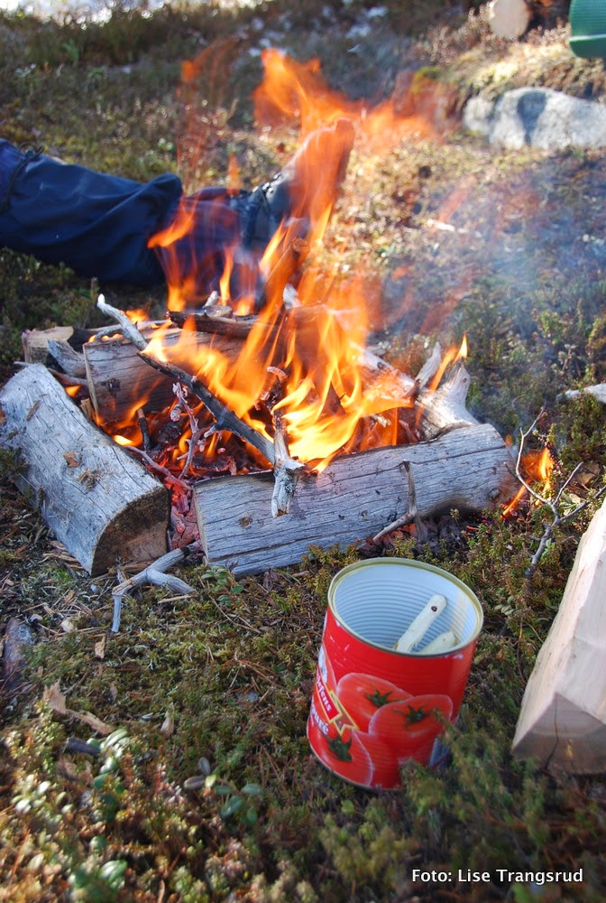 Naturlig Jobb: Bålvakt ved Stemtjønna - med blanke ark og fargestifter tel