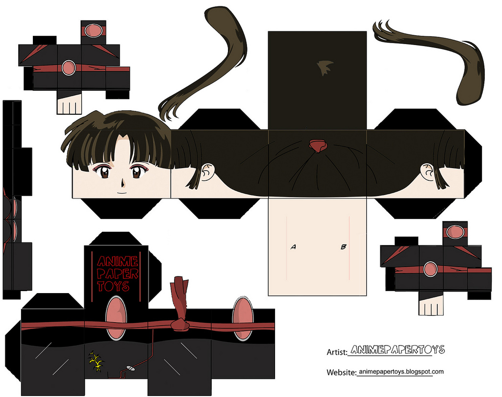 todo inuyasha: paper toys o papercraft de sango, kagome, miroku ...
