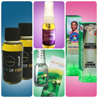 Blessed anointing water and stickers.