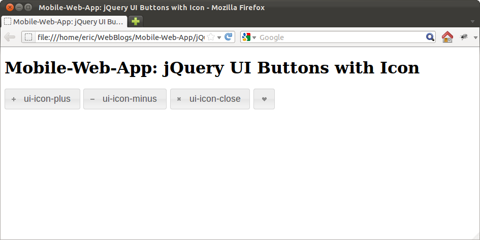 Mobile Web App Jquery Ui Buttons With Icon
