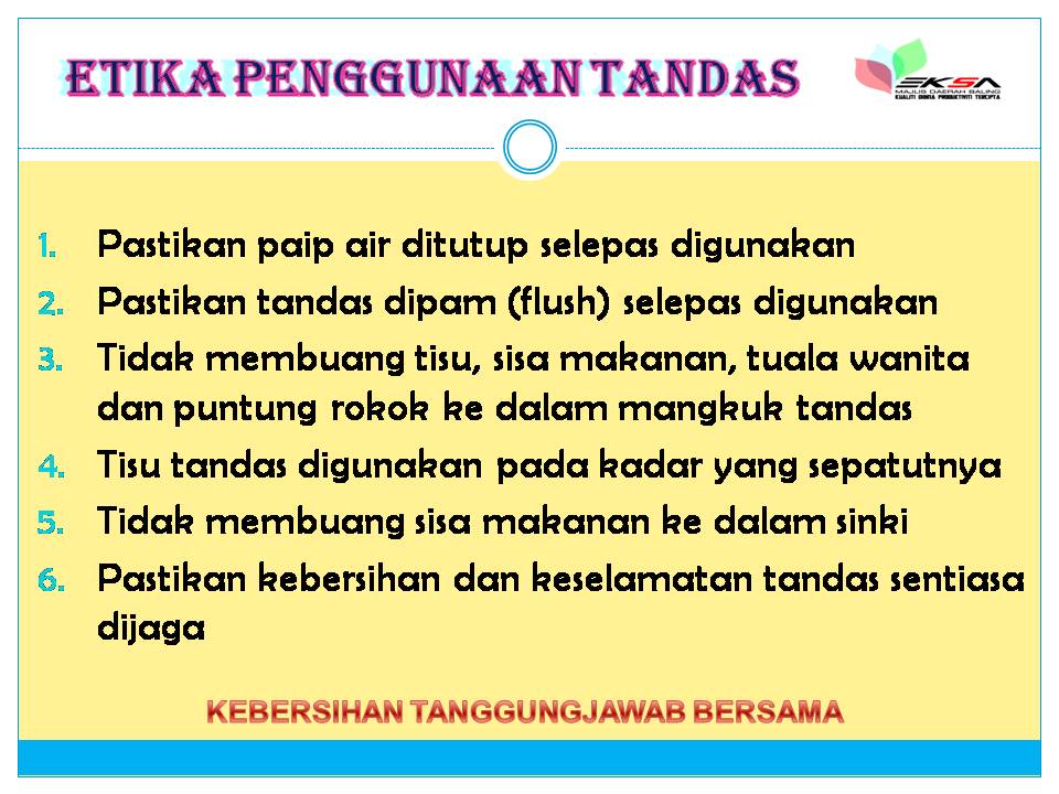EDARAN TAGGING TINDAKAN PENJIMATAN, ETIKA PENGGUNAAN TANDAS DAN ALAT ...