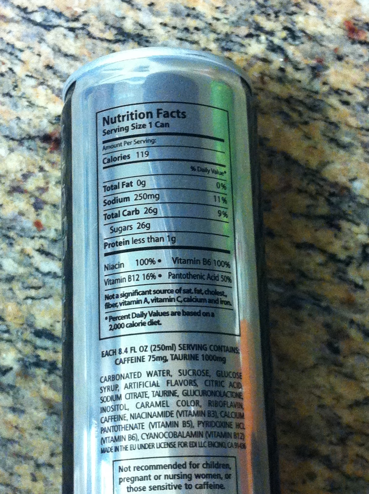 Unit 14: Producing a Print Based Media Product: Energy Drink Ingredients