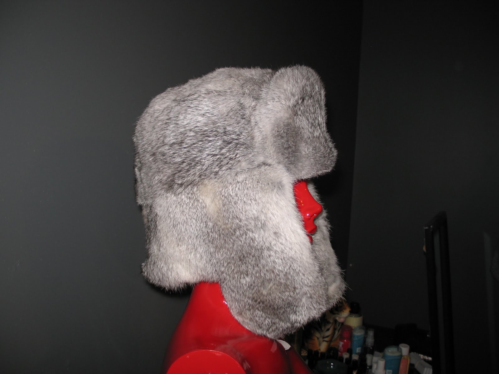 shopangstep: grey Ushanka; Russian trapper hat