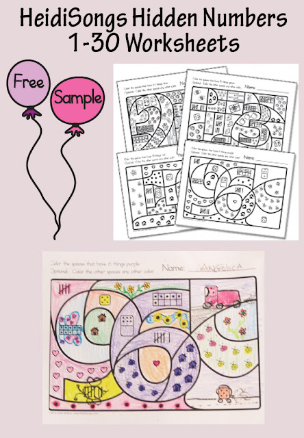 Hidden Numbers 1-30 Worksheets!