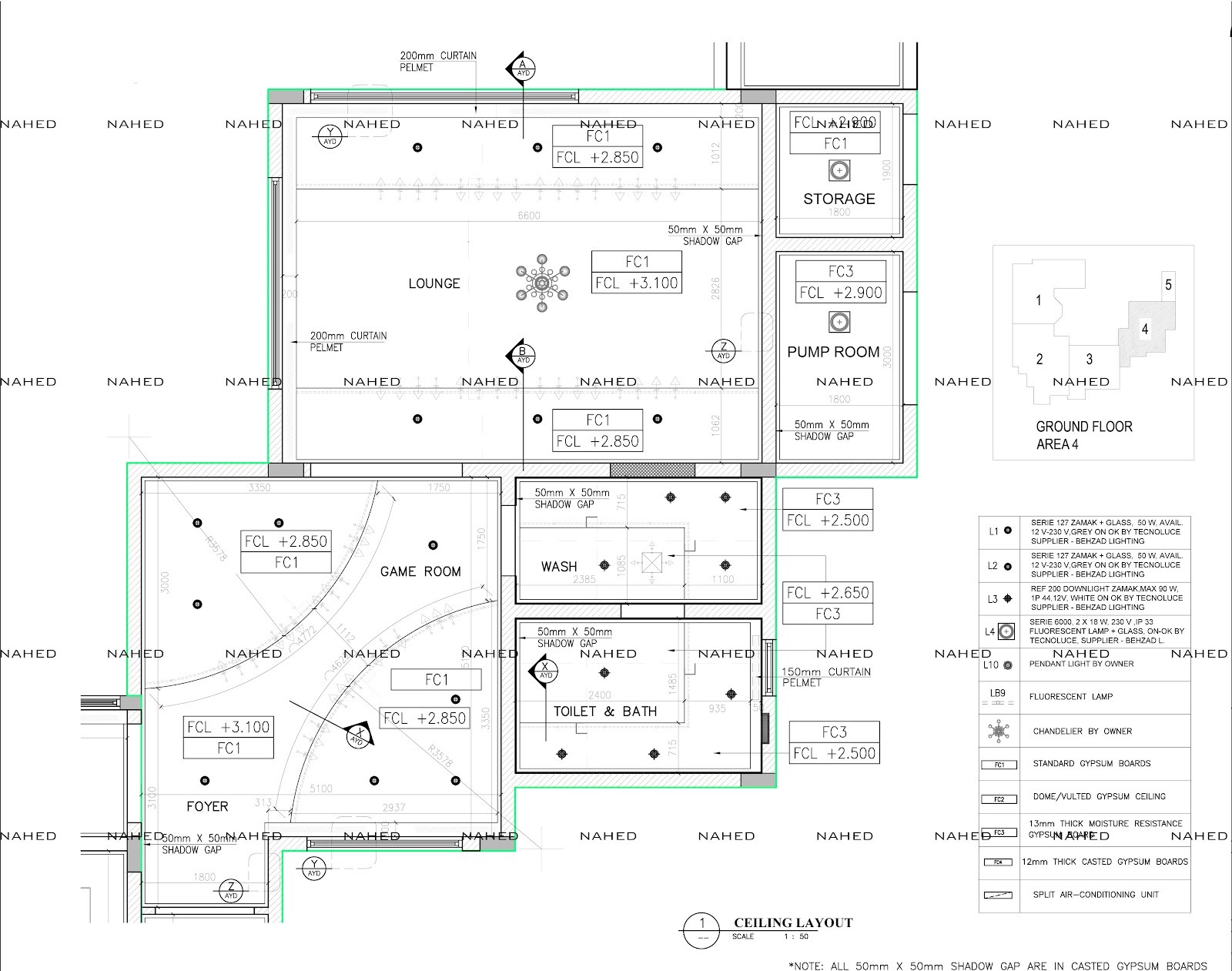 Private Villa Ceiling Setout Layout (Detail/Working Drawing) ~ NAHED ...