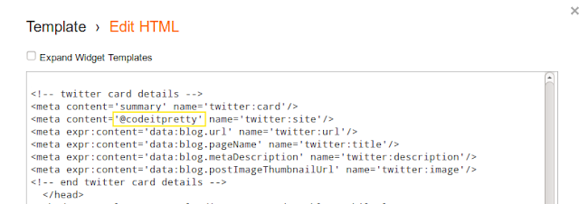 Code it Pretty: Twitter Cards for Blogger