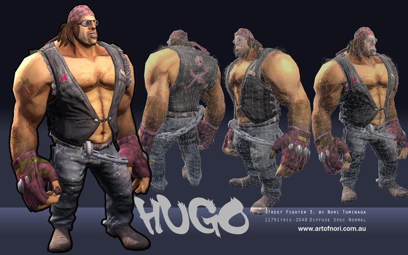 Basically an art blog: Hugo - Street Fighter IV remake