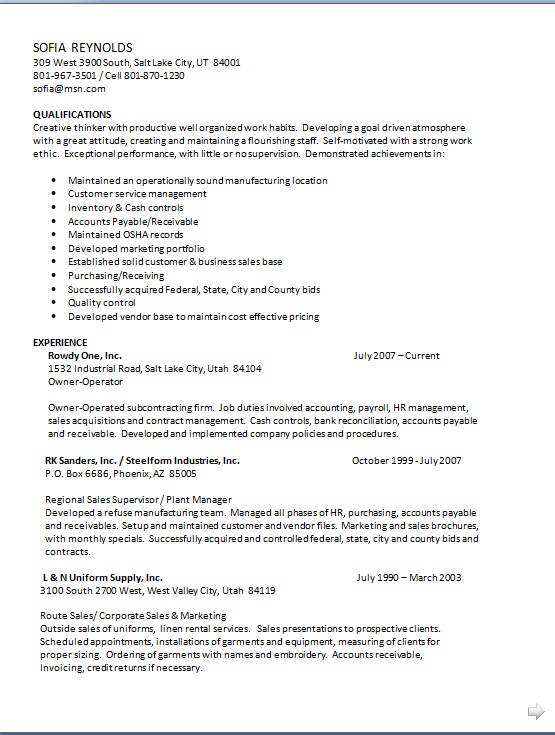 Owner Operator Sample Resume Format in Word Free Download