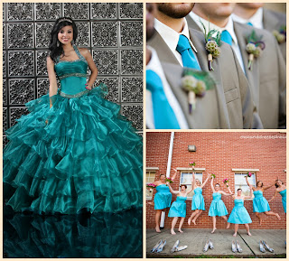 A Marriage of Passion & Style: Teal Ribbon, Teal Wedding