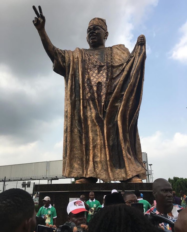 Lagos State Unveils Abiola Statue at Abiola Garden. - GBETU TV