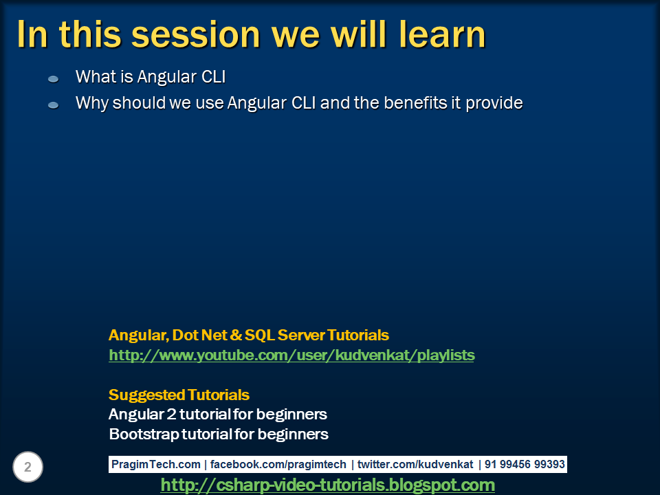 Sql Server Net And C Video Tutorial What Is Angular Cli Slides