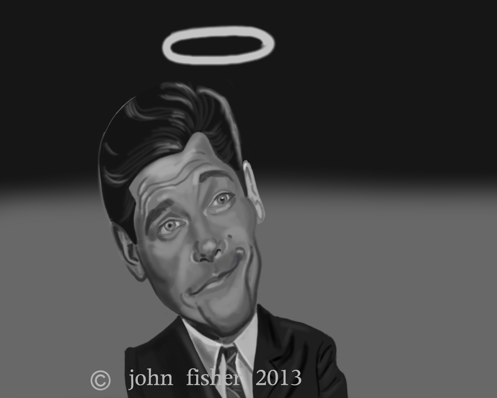 The Art of John Fisher: Roger Moore as Simon Templar..The Saint..