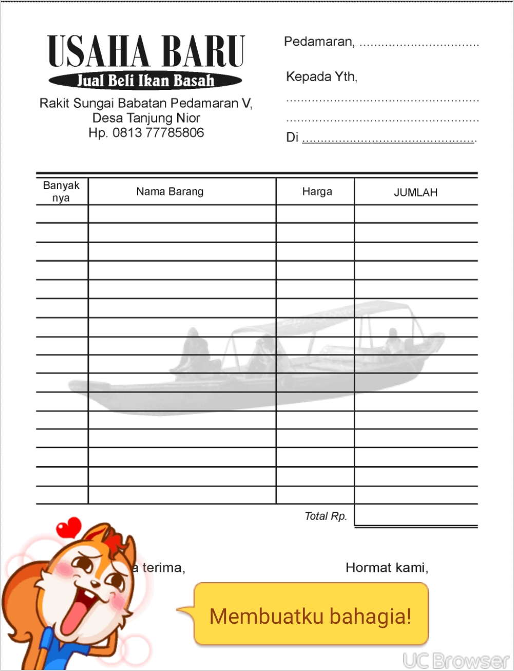 Menerima Pesanan Nota