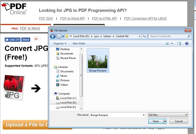 Terus belajar: Cara merubah file JPEG menjadi file PDF