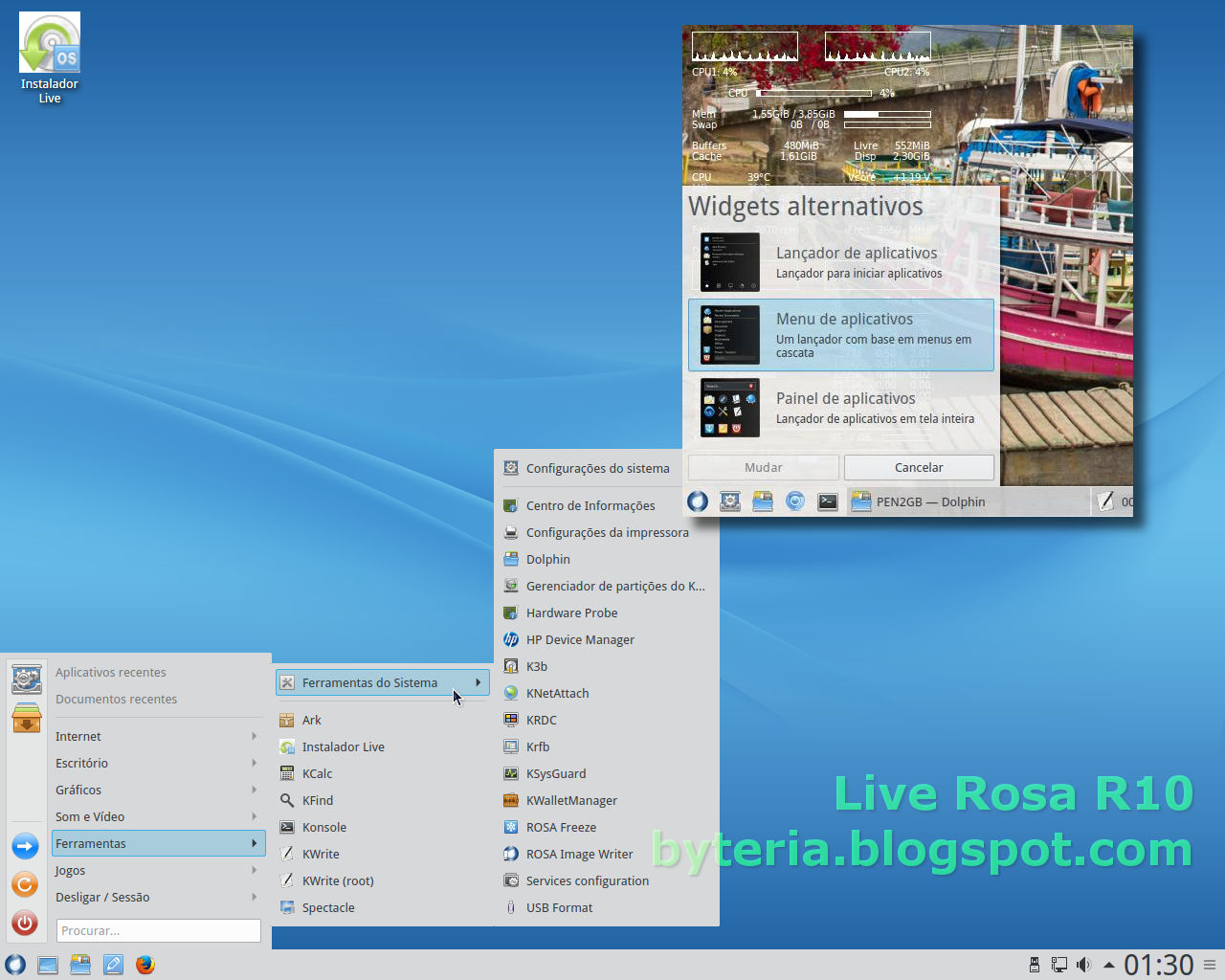 Byteria: Rosa Desktop Fresh R10 - live, install, config