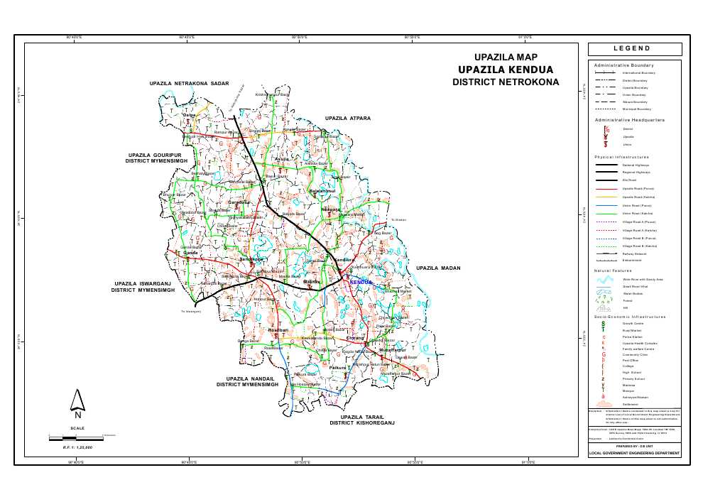 Mouza & Land Use Maps of Kendua Upazila, Netrokona, Bangladesh ...