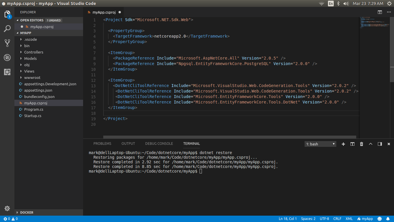 Mark S Musings Asp Core 2 With Postgresql On Linux