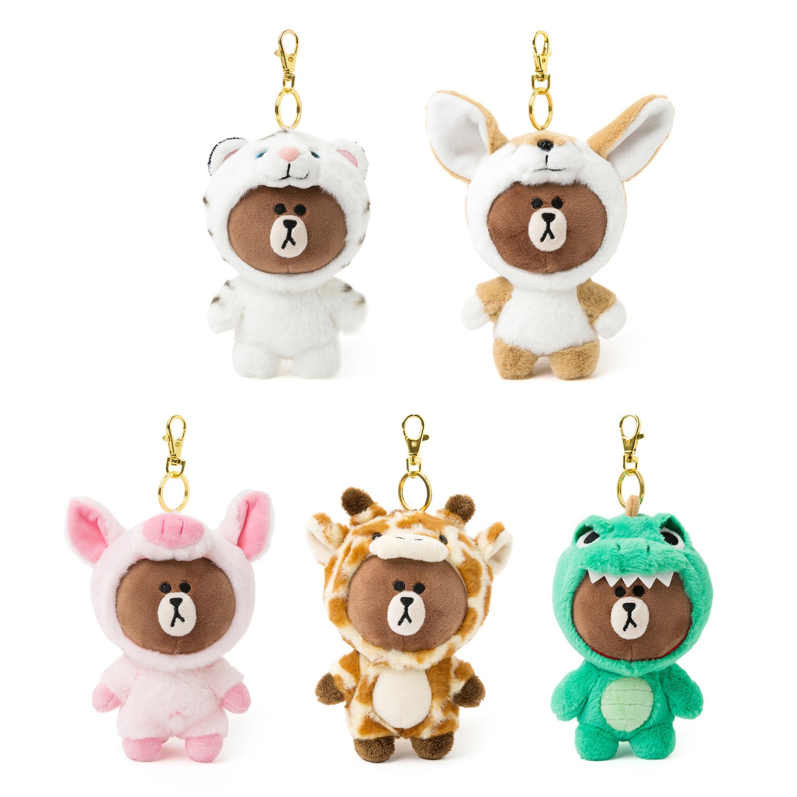 LINE FRIENDS JUNGLE BROWN 6.7" Soft Doll Keychain for Bag Charms or Car ...
