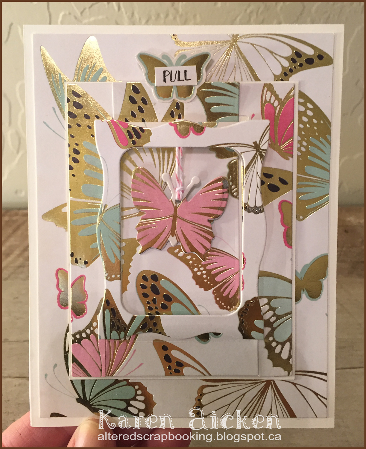 Altered Scrapbooking: Butterfly Pull Tab Card