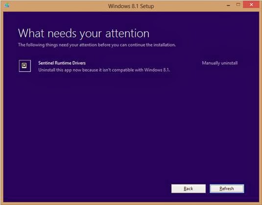 Windows 8.1 -Installation fails with error