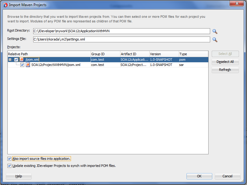 Oracle Fusion Middleware: Create 12c SOA Application and SOA Project by using Maven