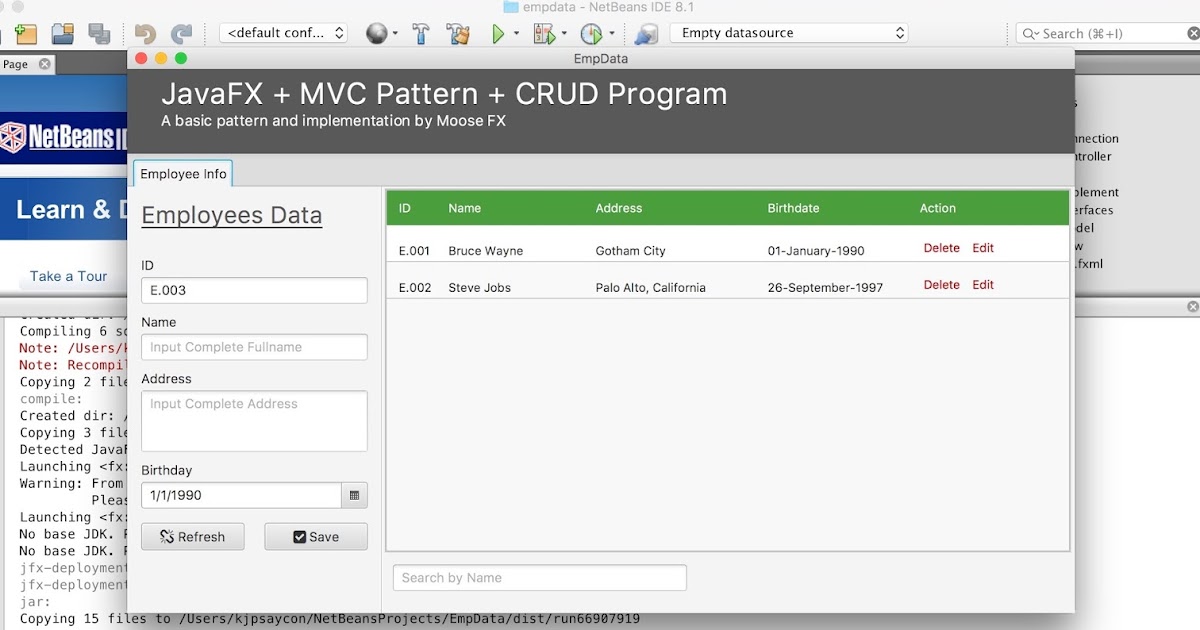 JavaFX MVC Pattern + CRUD