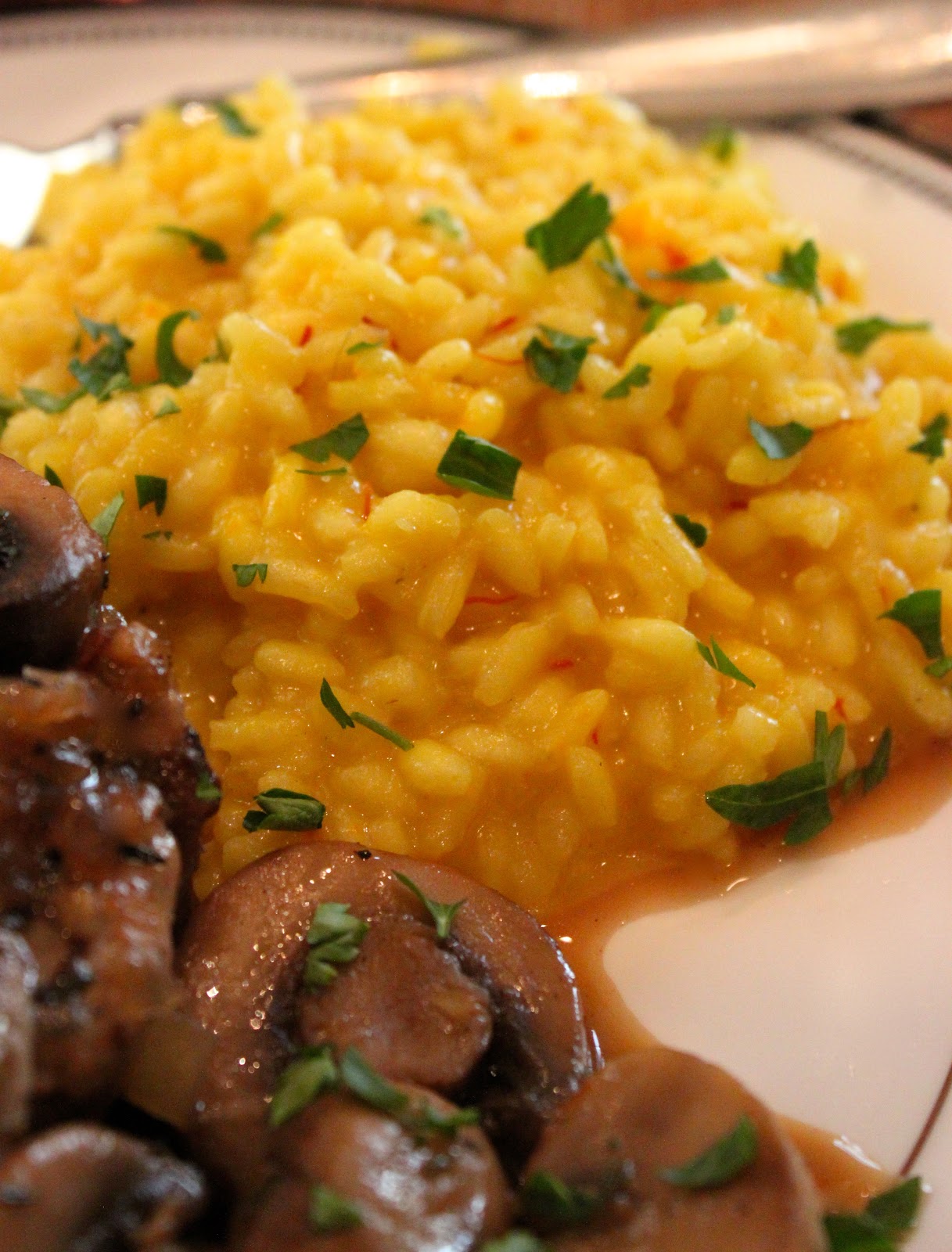 Pork Chops alla Marsala with Risotto alla Milanese | La Bella Vita Cucina
