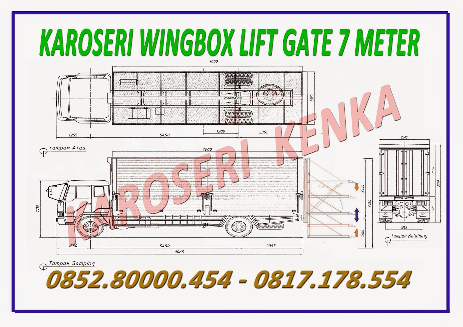 KAROSERI WINGBOX dan DIMENSI UKURAN >> KAROSERI KENKA