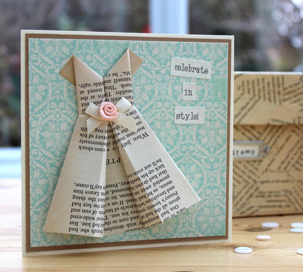 Origami dress card topper...