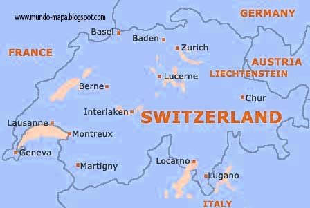 Suiza Mapa Geografi Político