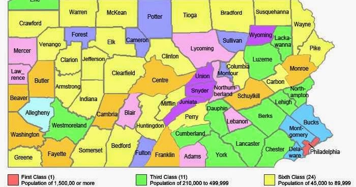 Map of Pennsylvania Counties - Free Printable Maps