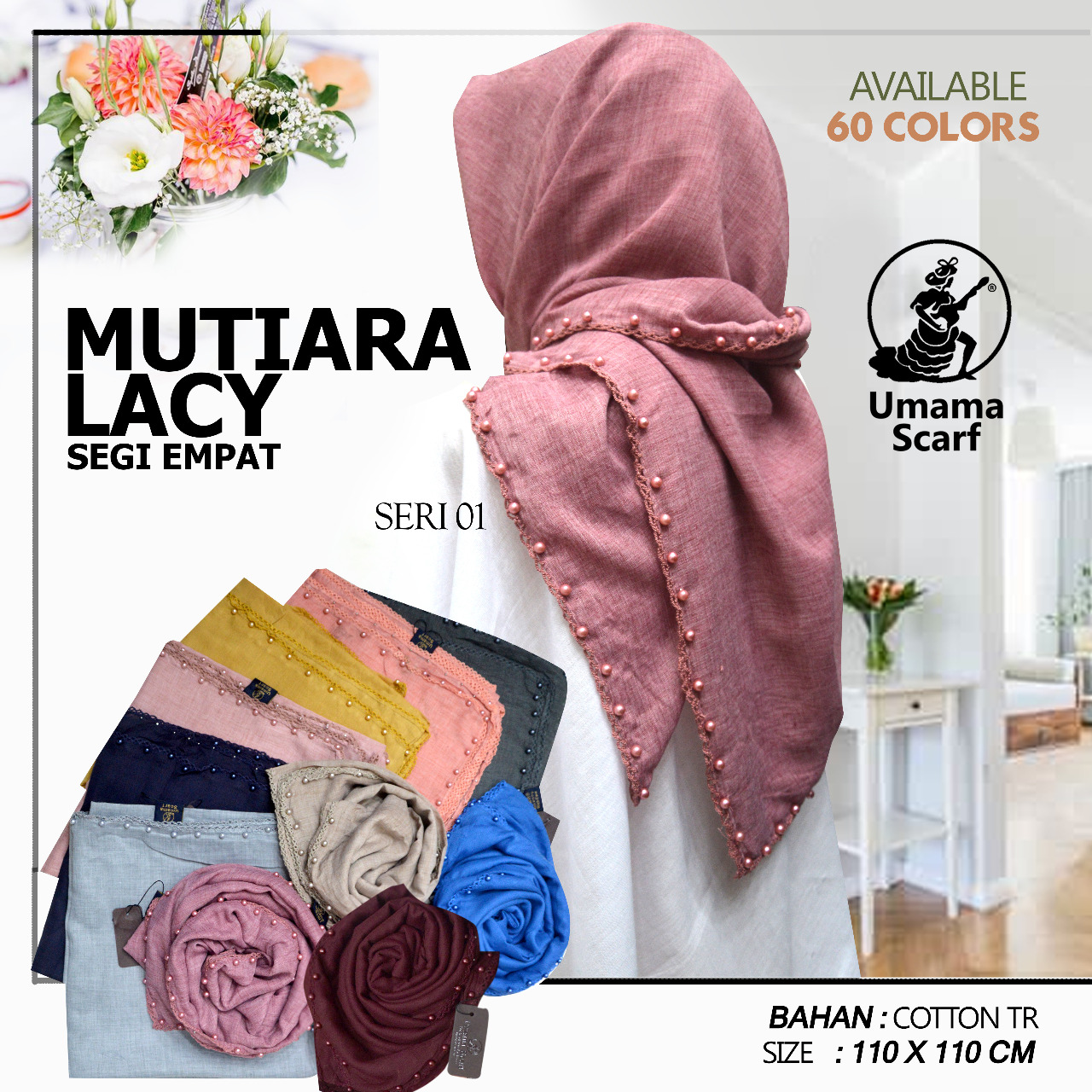 Kerudung Mutiara Lacy By Umama Scarf Jilbab Segi Empat All Series