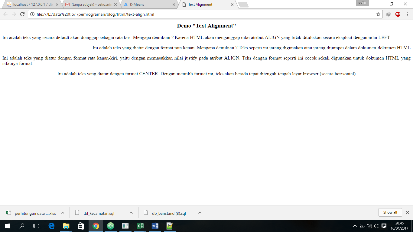 Membuat Text Alignment pada HTML - CodingFrenzy