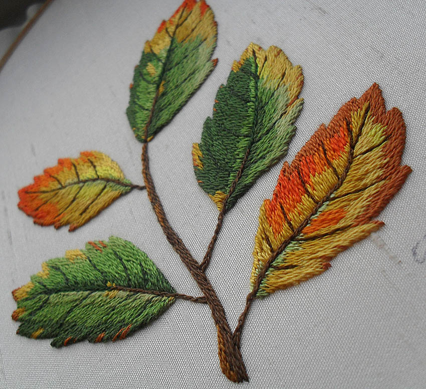 Sew in Love: Autumn Leaves Wedding Pillow - Leaf 5 and Complete Sprig